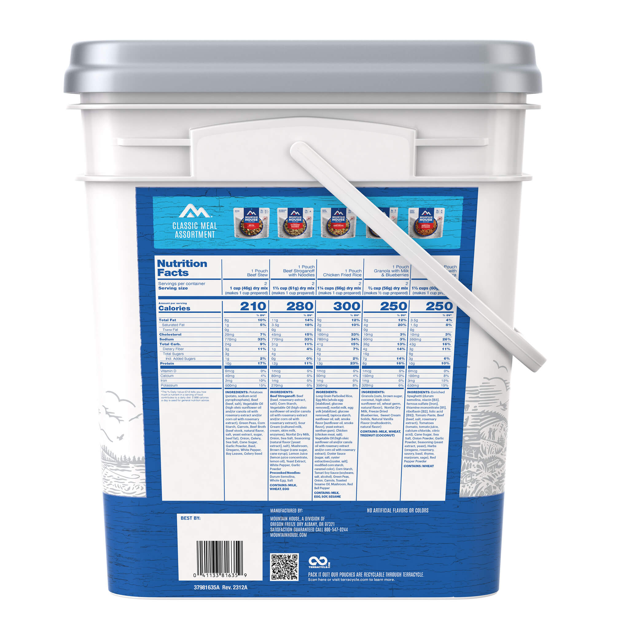 Mountain House Classic Bucket - Bulk Freeze-Dried Food