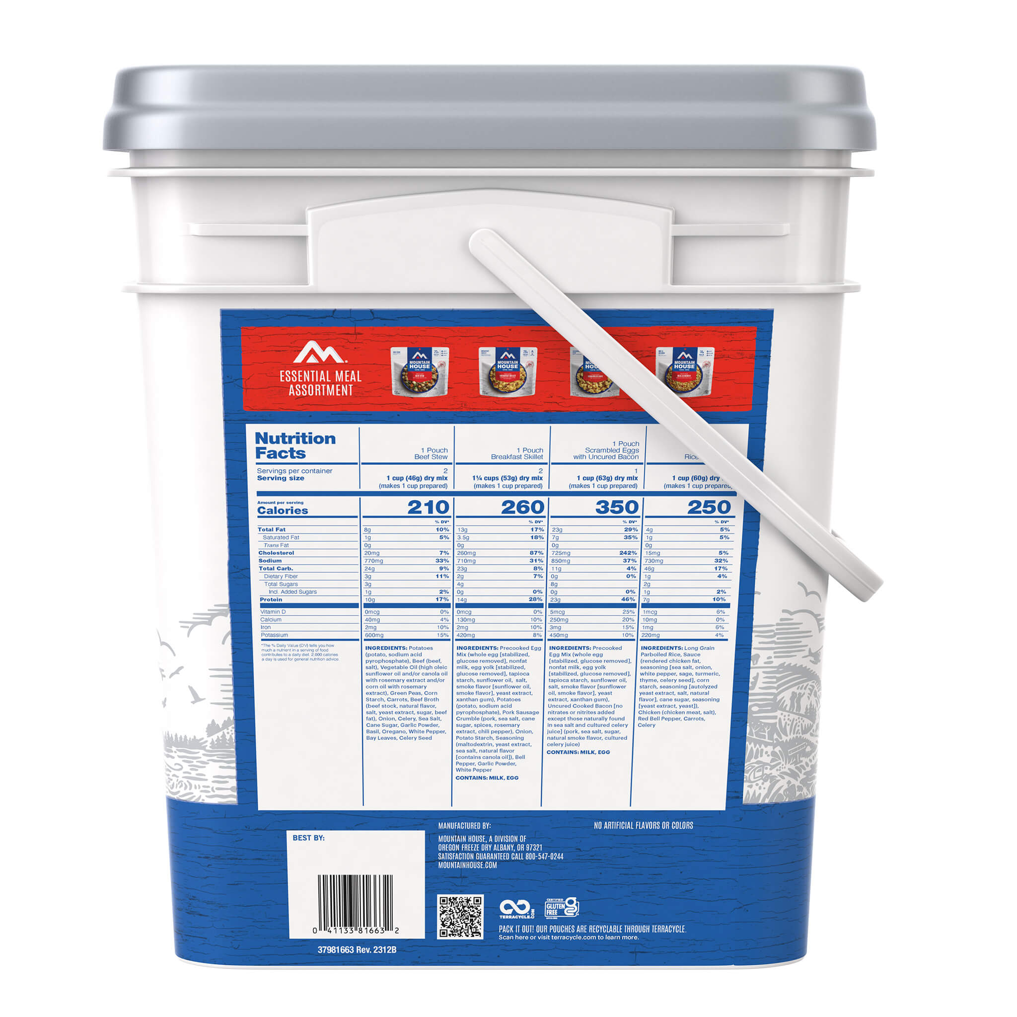 Essential Assortment Bucket - Gluten-Free Meals | Mountain House